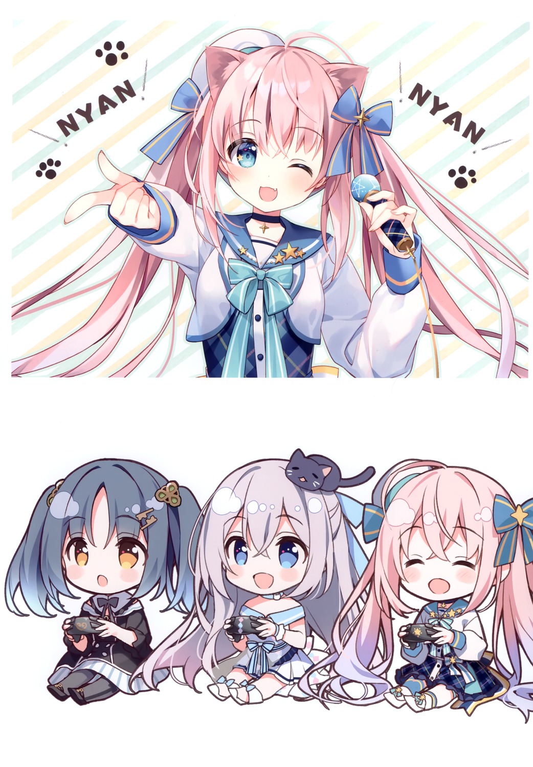 chilly polka suimya animal ears chibi dress neko nekomimi pantyhose | #1021123 | yande.re